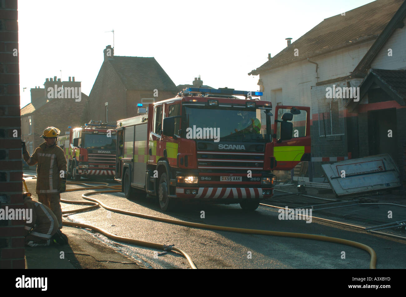 Staffordshire Fire Service In Action Stock Photo - Alamy