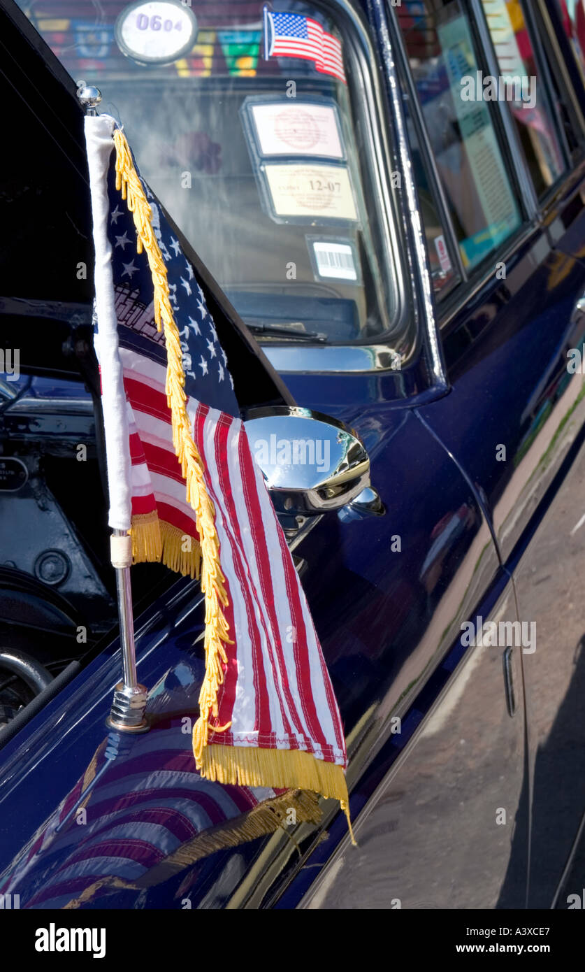 car flying American flag Stock Photo - Alamy