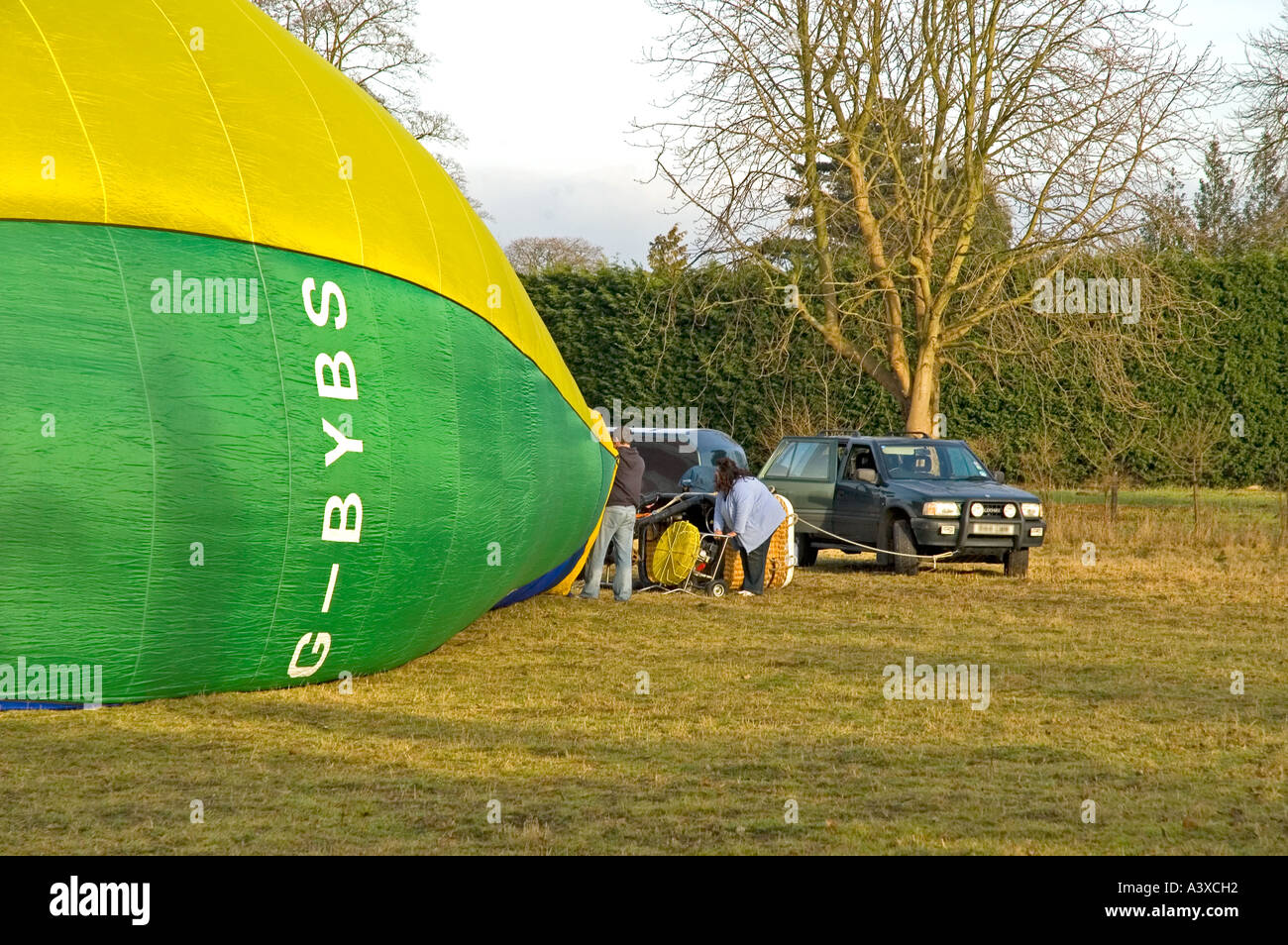 INFLATING HOT AIR BALLOON Stock Photo - Alamy