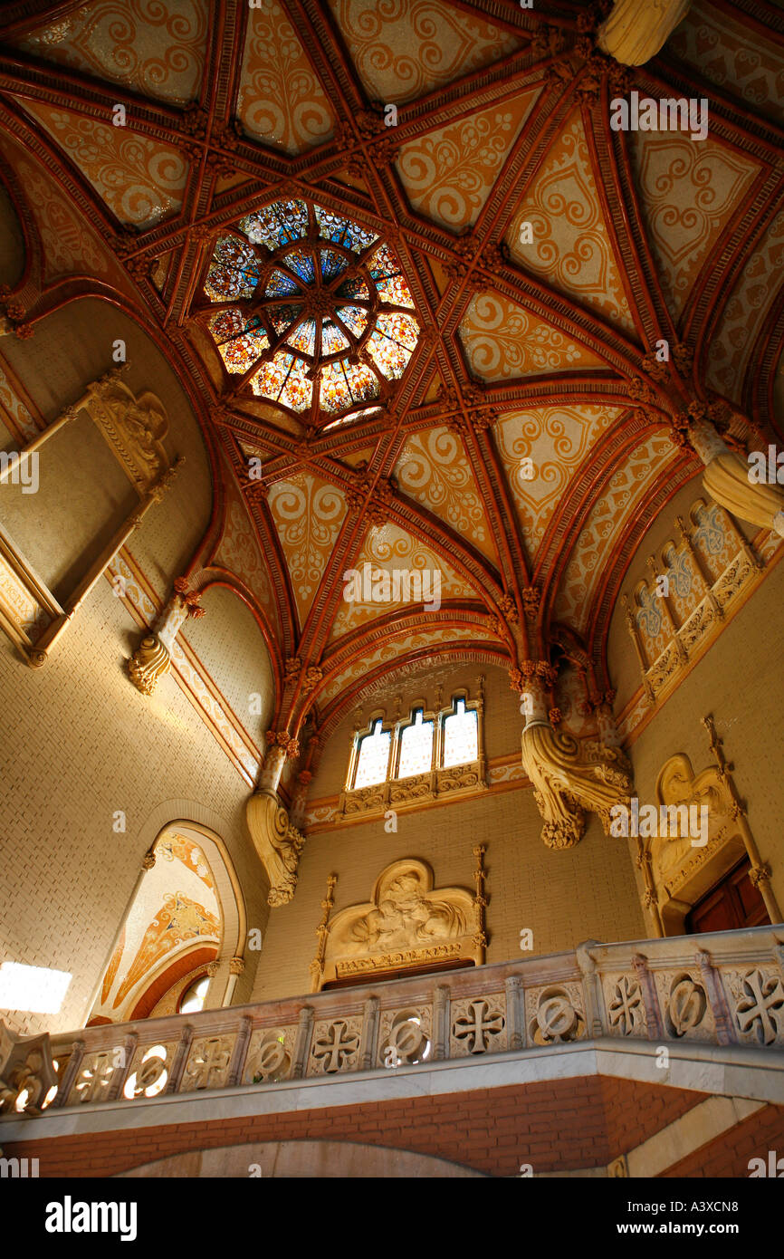 Highly decorated vaulted ceiling over staircase in administration block ...