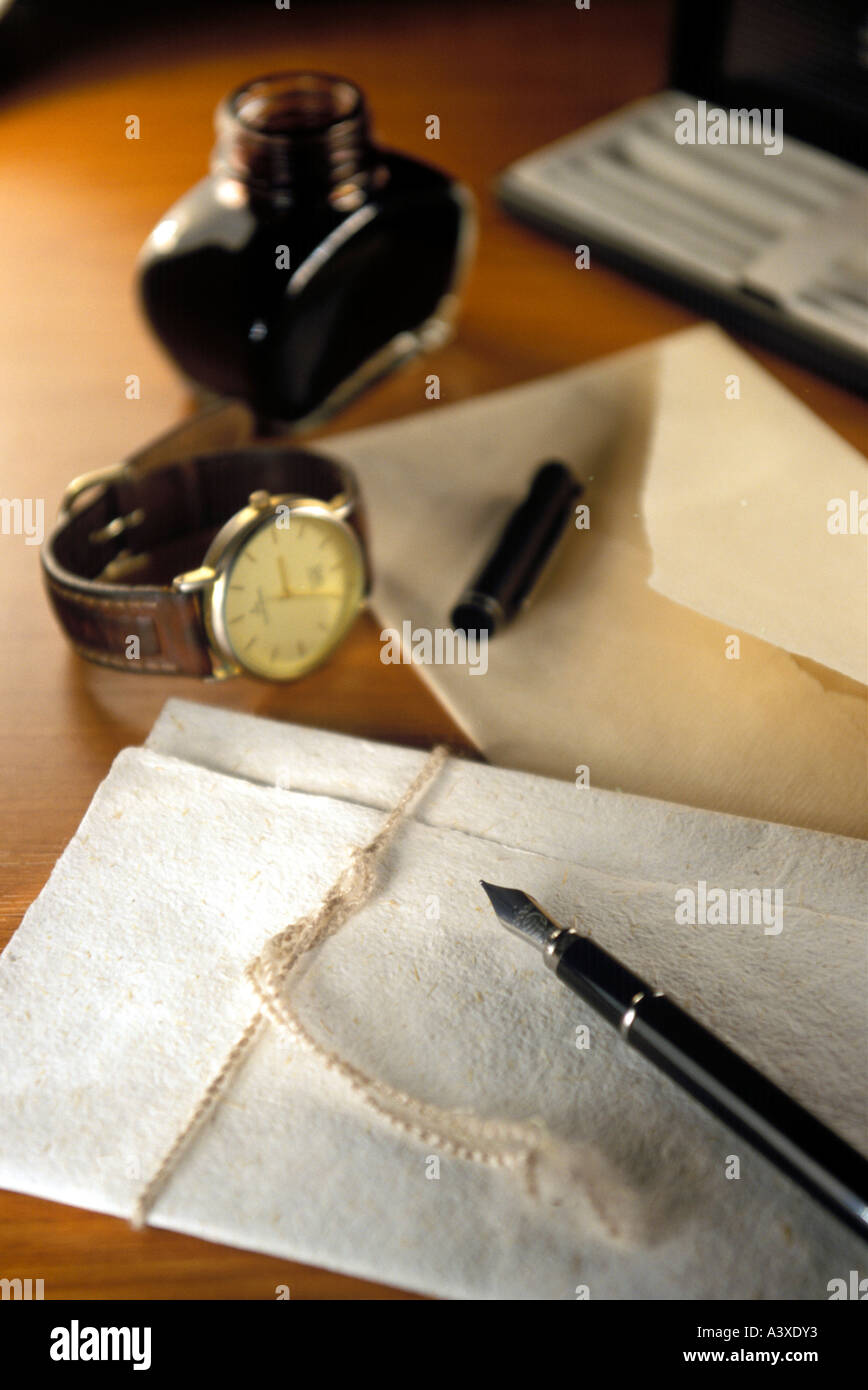 pen and letter Stock Photo - Alamy