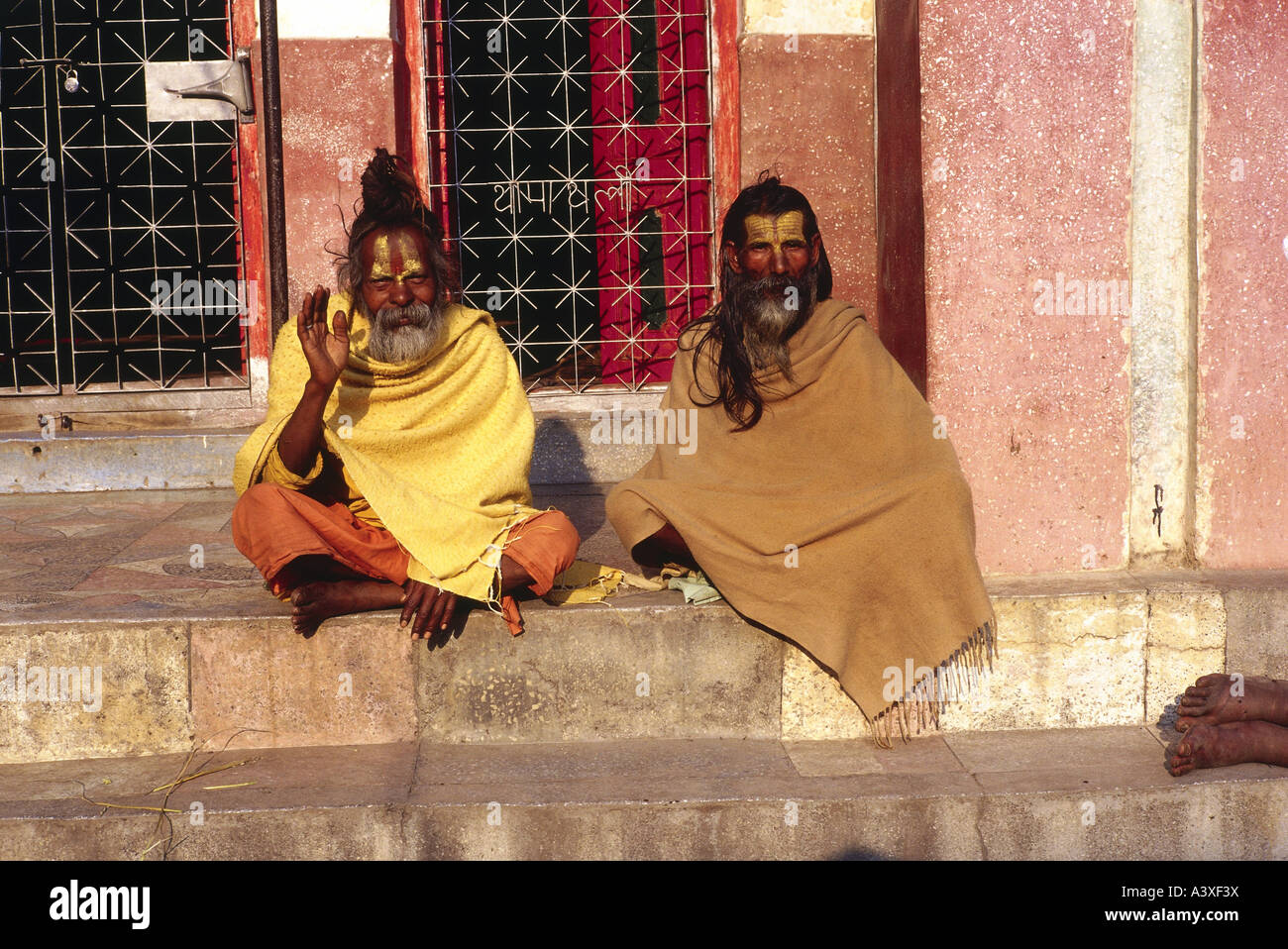 geography / travel, Nepal, people, sadhu sitting on stairs, Patan, Asia ...
