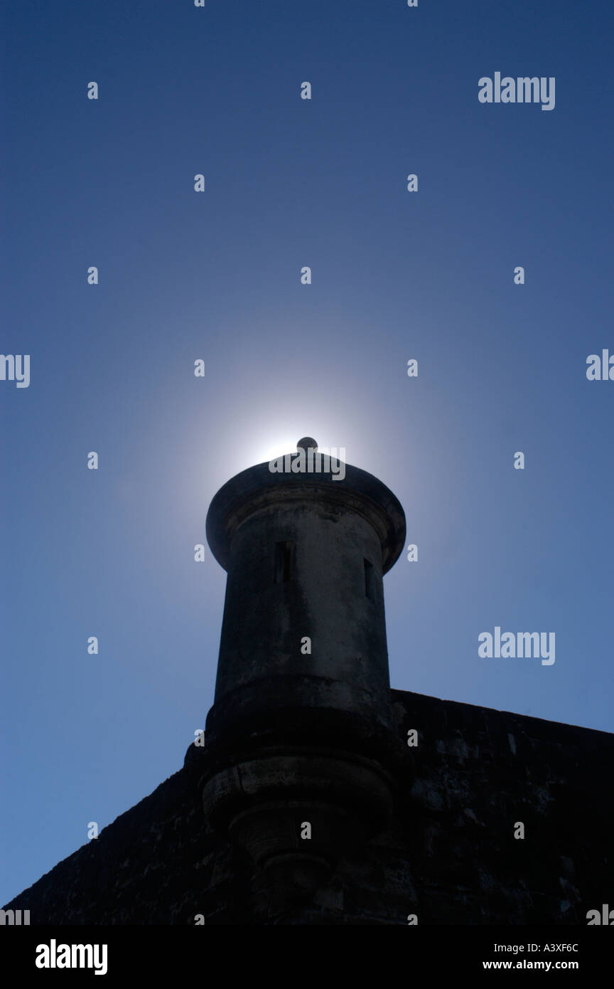 Sentry Box on the old stone wall around San Juan Puerto Rico fort build ...