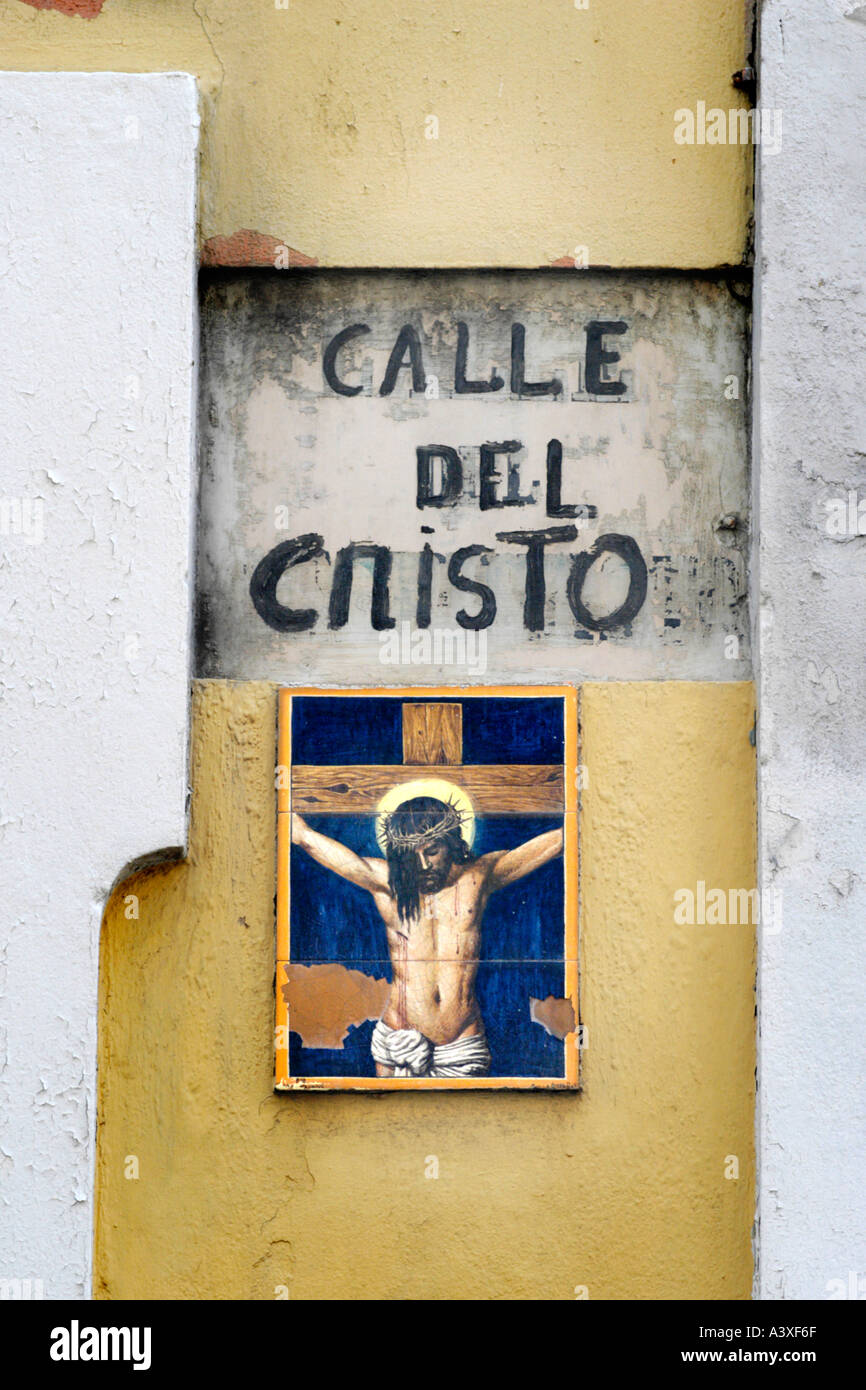 Door home house in Old San Juan Puerto Rico Street Sign Stock Photo - Alamy