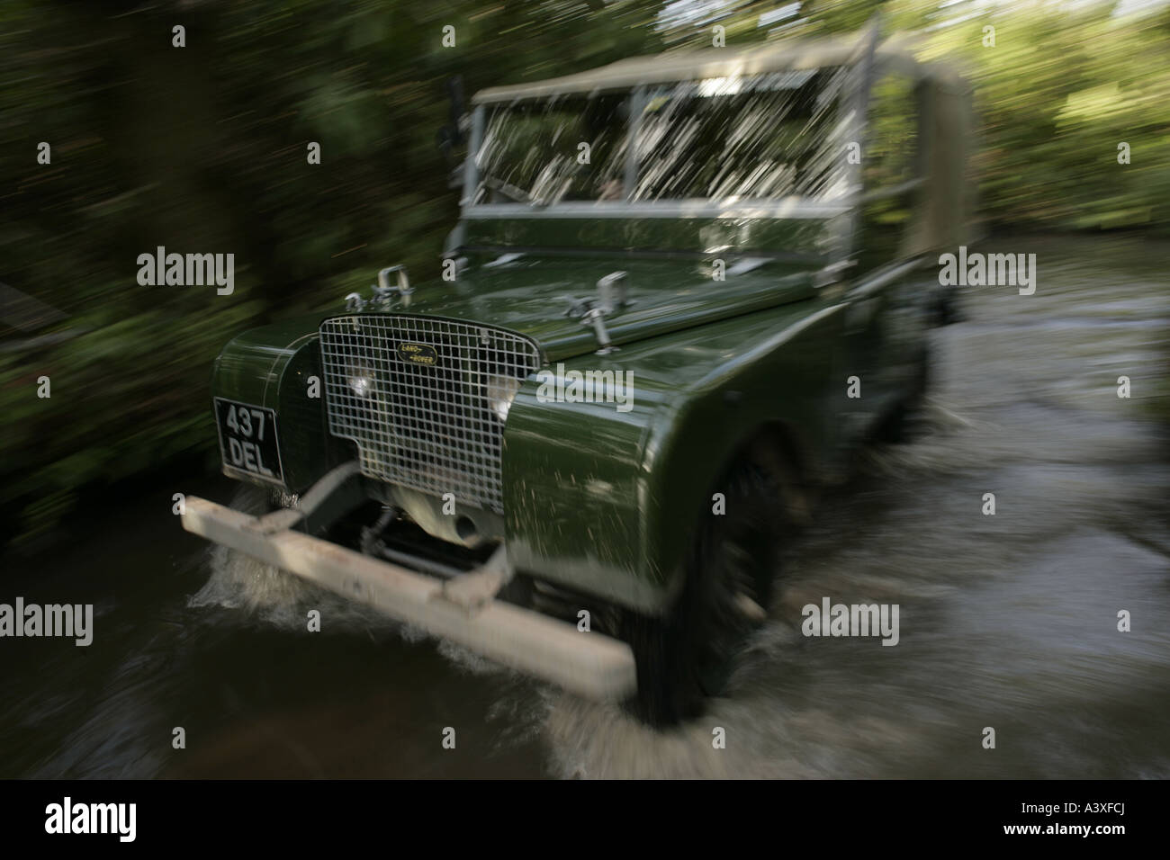 Series One Land Rover on an off-road course at the Land Rover factory ...