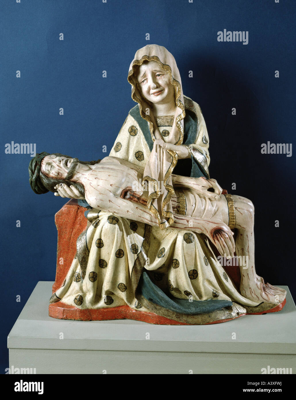 fine arts, religious art, Jesus Christ, pieta, sculpture, wood, 15th ...