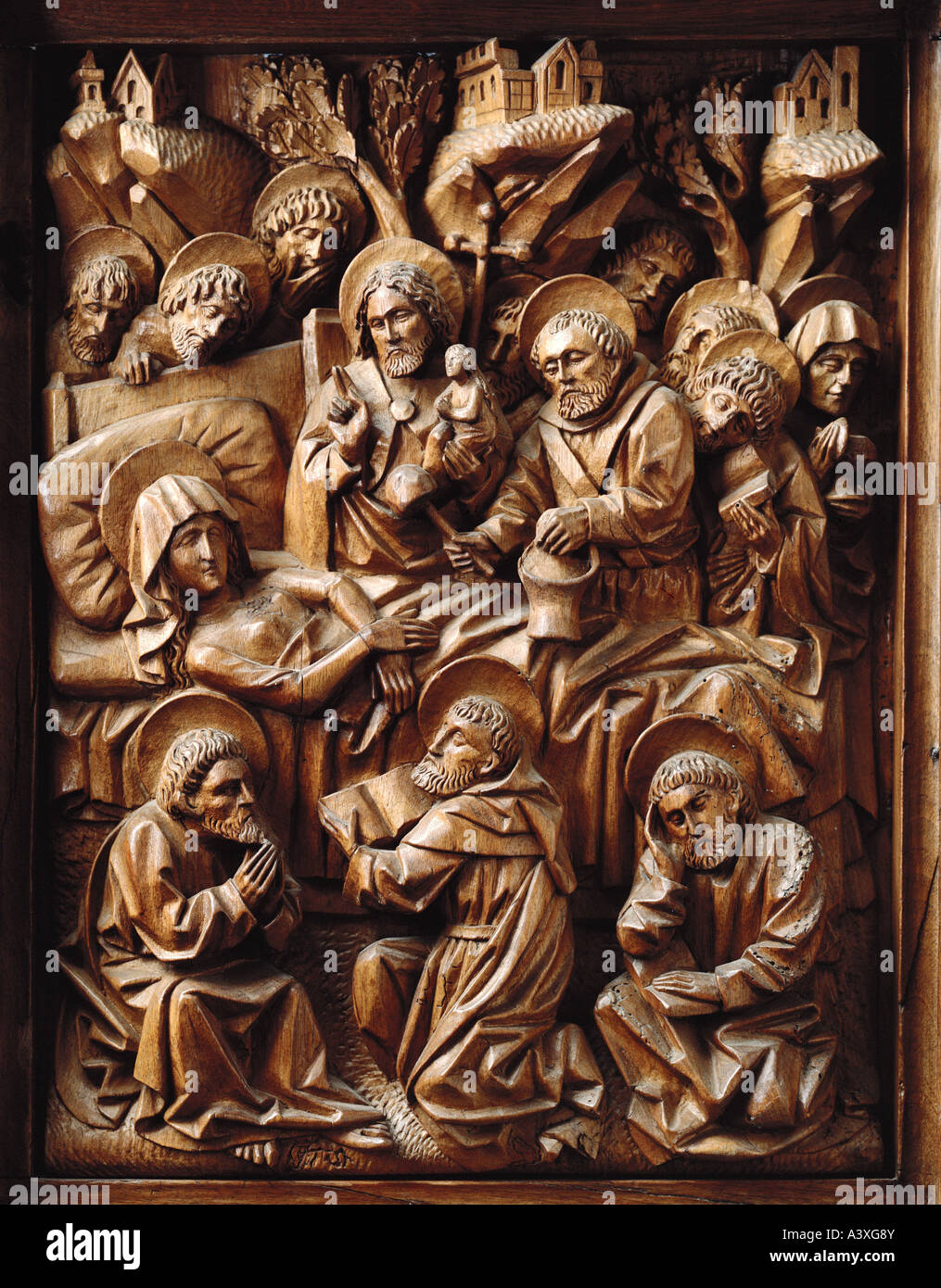 Death of mary in presence of christ and the apostles hi-res stock ...