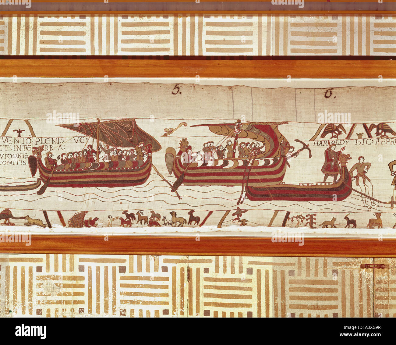 fine arts, middle ages, romanesque, Bayeux tapestry, Norman, England ...