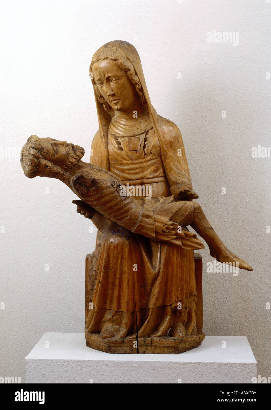 fine arts, Jesus Christ, Pietà, circa 1340, sculpture, wood ...