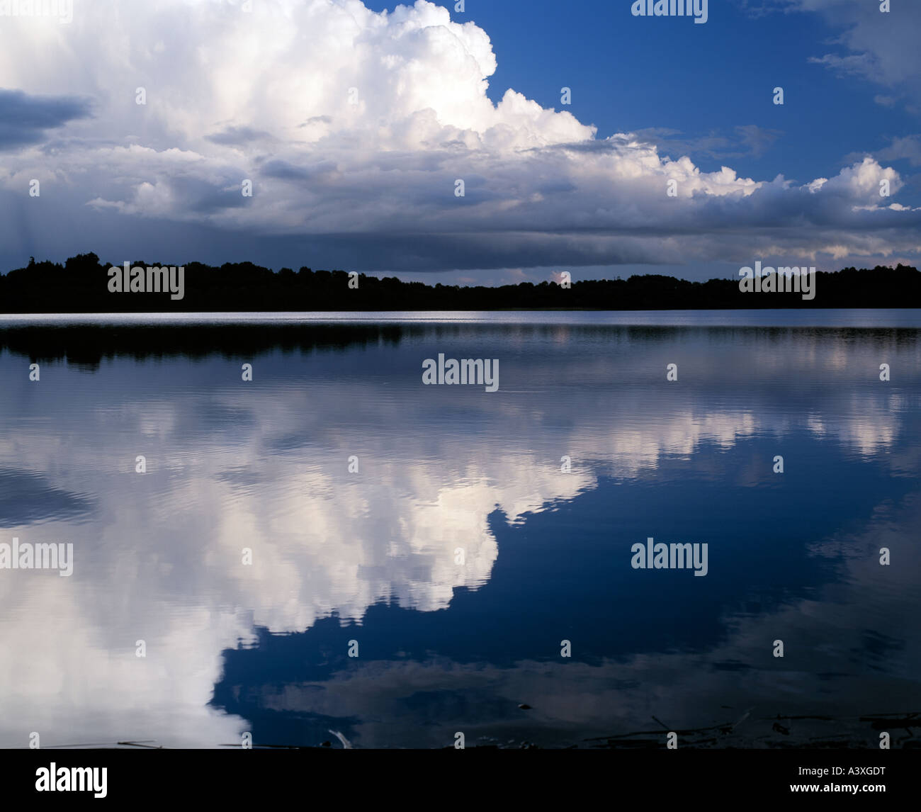 cloud and sky reflected on an irish inland lake, beauty in nature Stock ...
