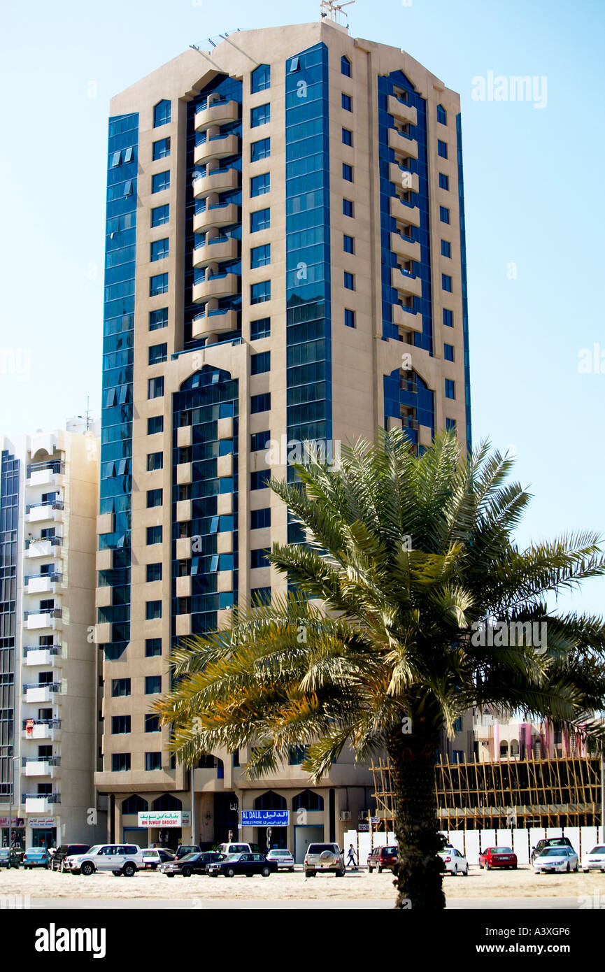 Sharjah City tower block Stock Photo - Alamy