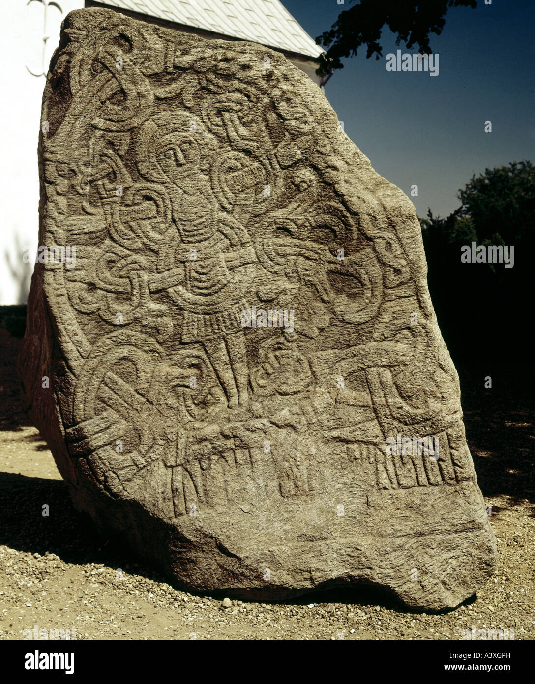 fine arts, nordic arts, rune stones, Harald stone, detail, side with ...