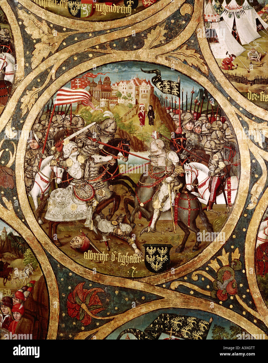 Section from the family tree of the babenbergs hi-res stock photography ...