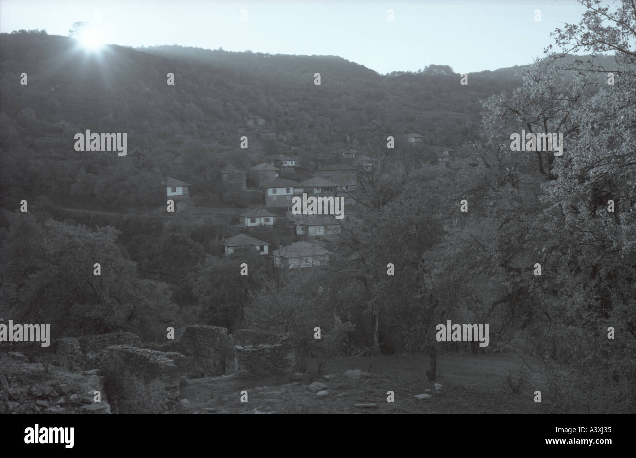 black and white vilich Bulgaria Kovachevica landscape autumn Stock ...