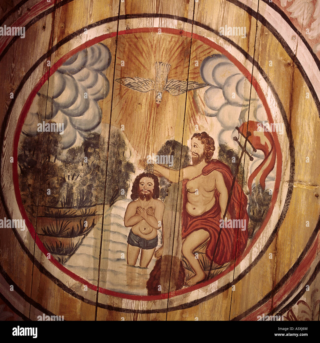 fine arts, religious art, Jesus Christ, baptism, painting, ceiling ...