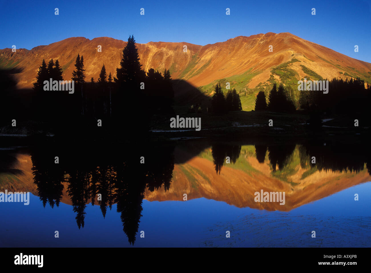 Mountains and Lake Reflection Colorado Stock Photo - Alamy