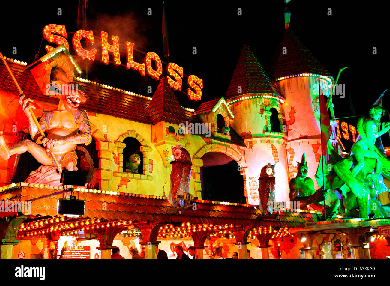 Oktoberfest in Munich at night Stock Photo - Alamy
