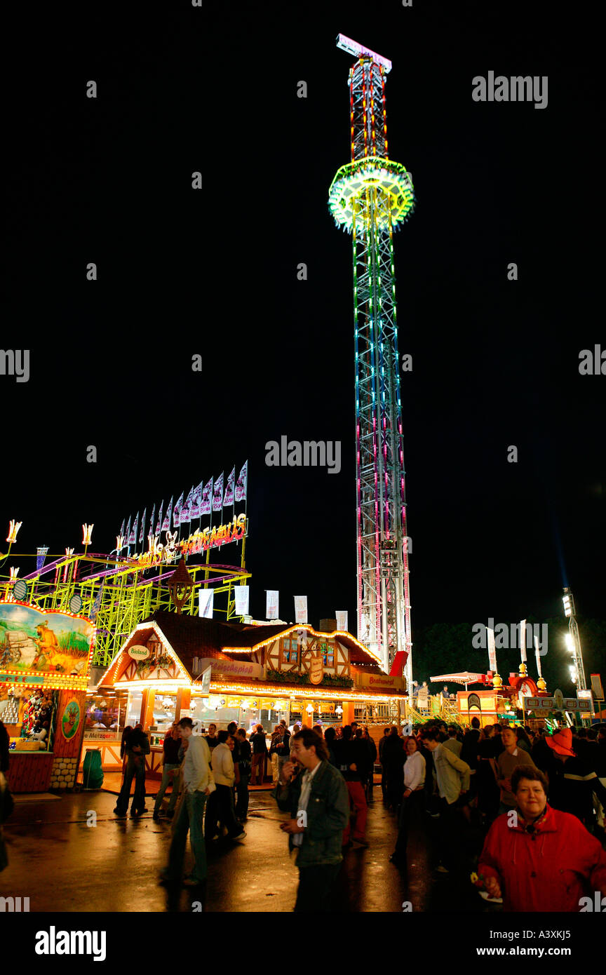 Oktoberfest in Munich at night Stock Photo - Alamy