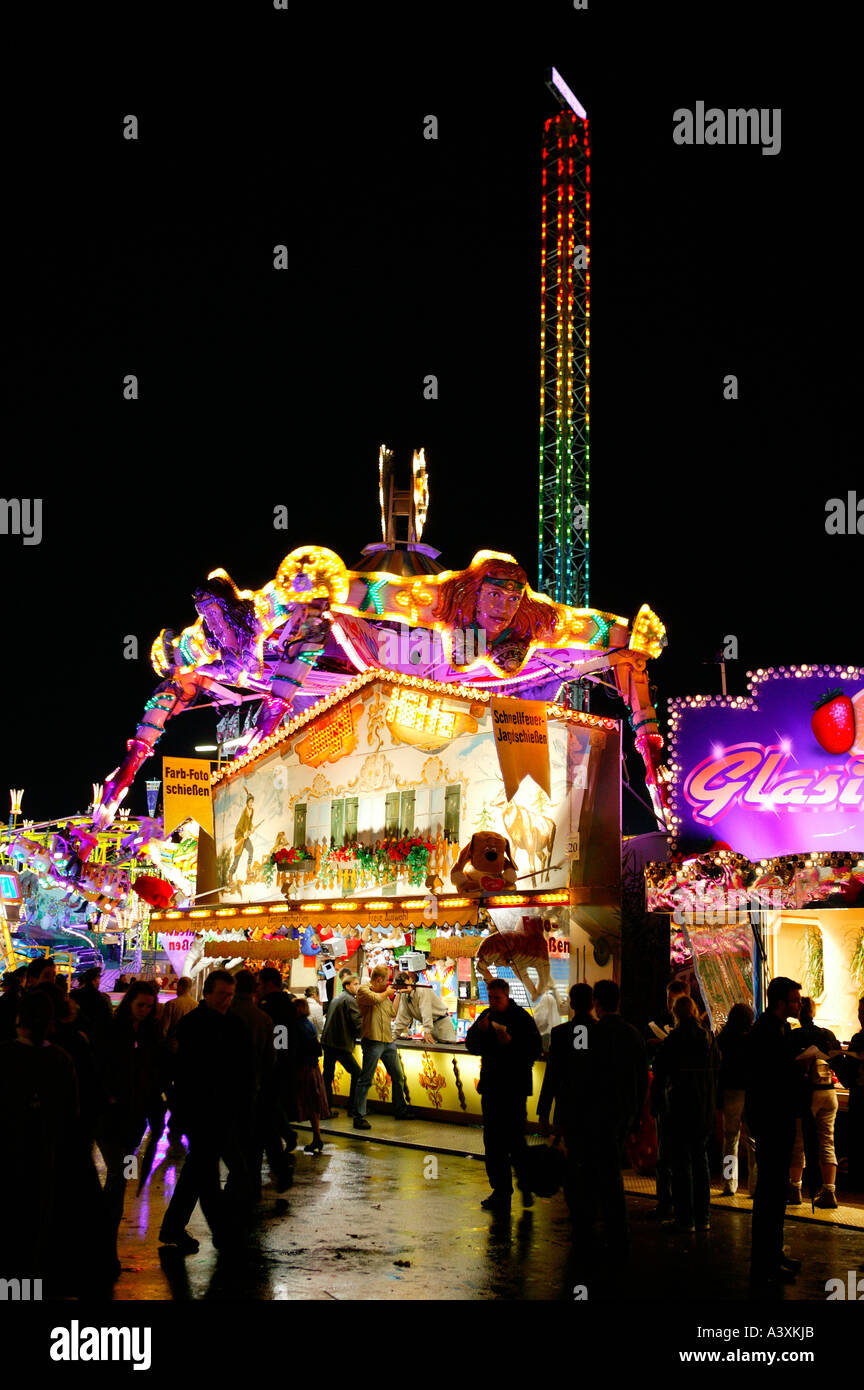 Oktoberfest in Munich at night Stock Photo - Alamy