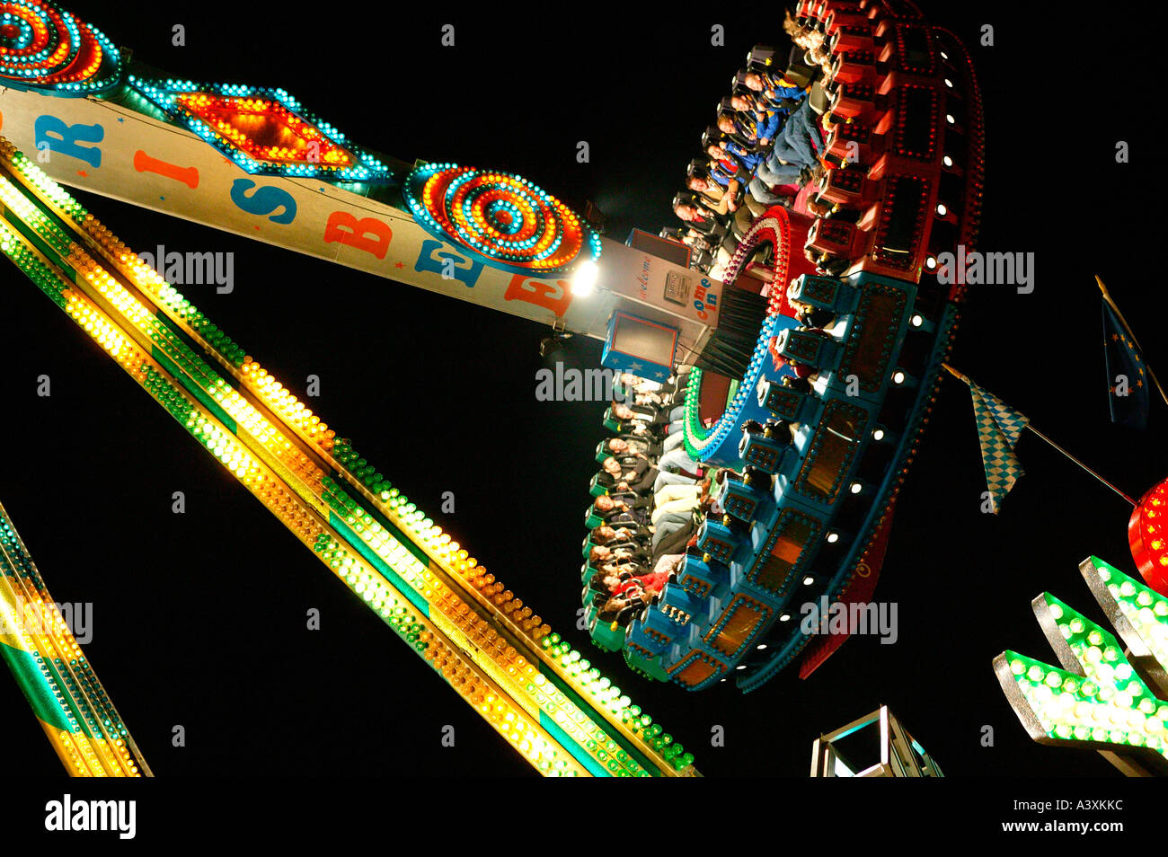 Oktoberfest in Munich at night Stock Photo - Alamy