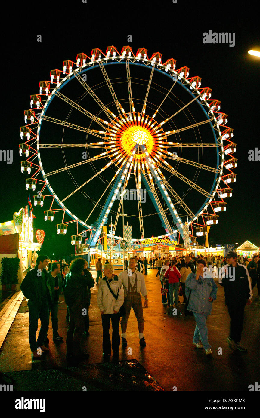 Oktoberfest in Munich at night Stock Photo - Alamy