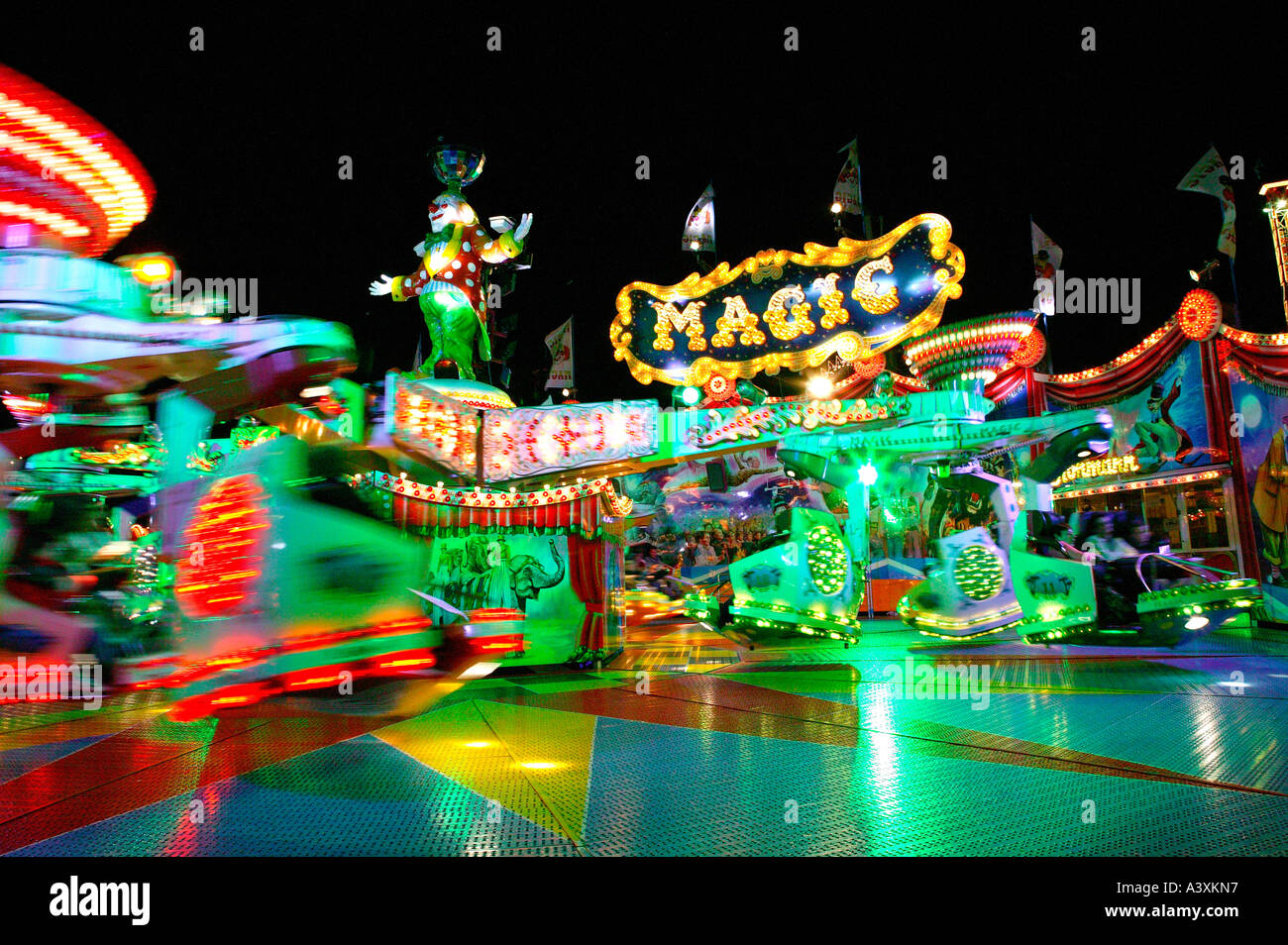 Oktoberfest in Munich at night Stock Photo - Alamy