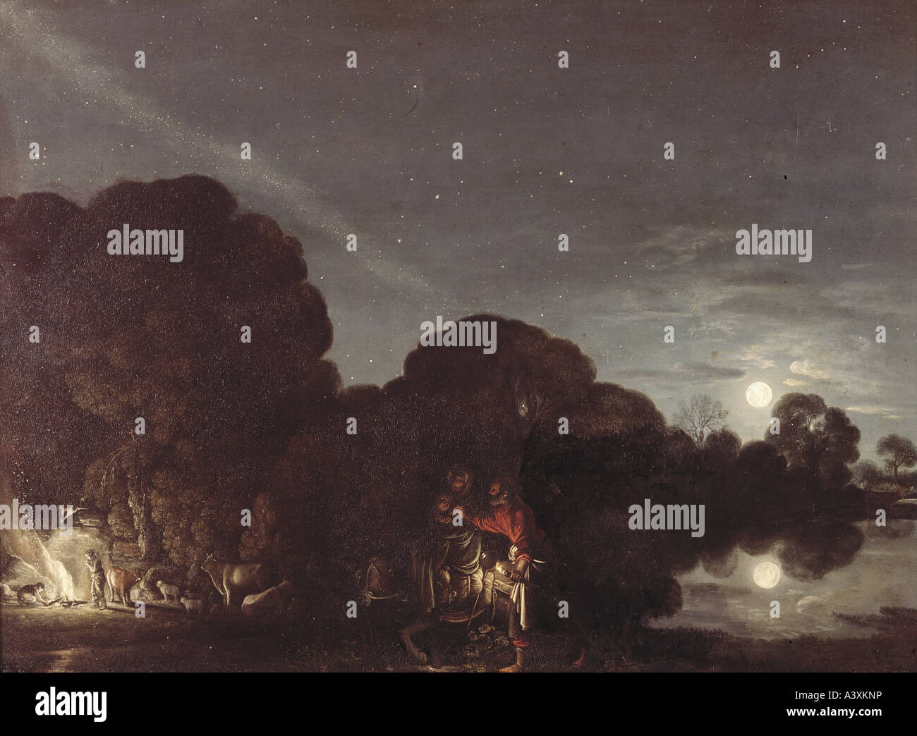 Adam elsheimer the flight into egypt hi-res stock photography and ...