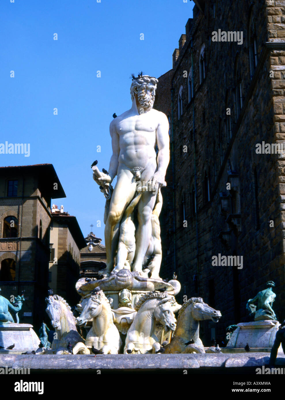 Florence Neptun fountain Stock Photo - Alamy