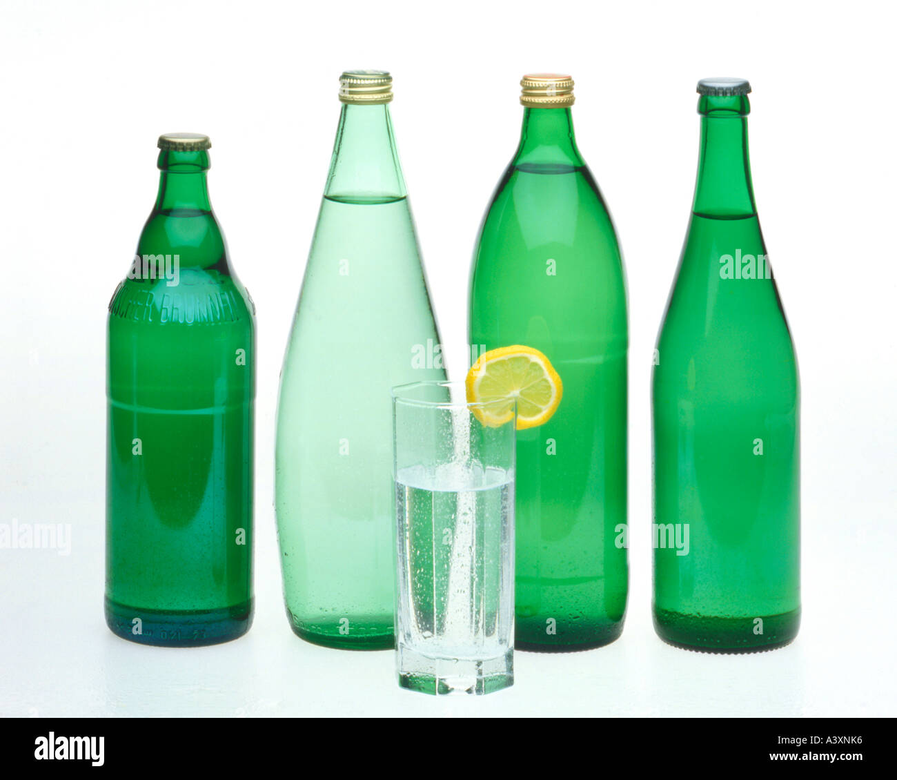 different kinds of mineral water in bottles Stock Photo - Alamy