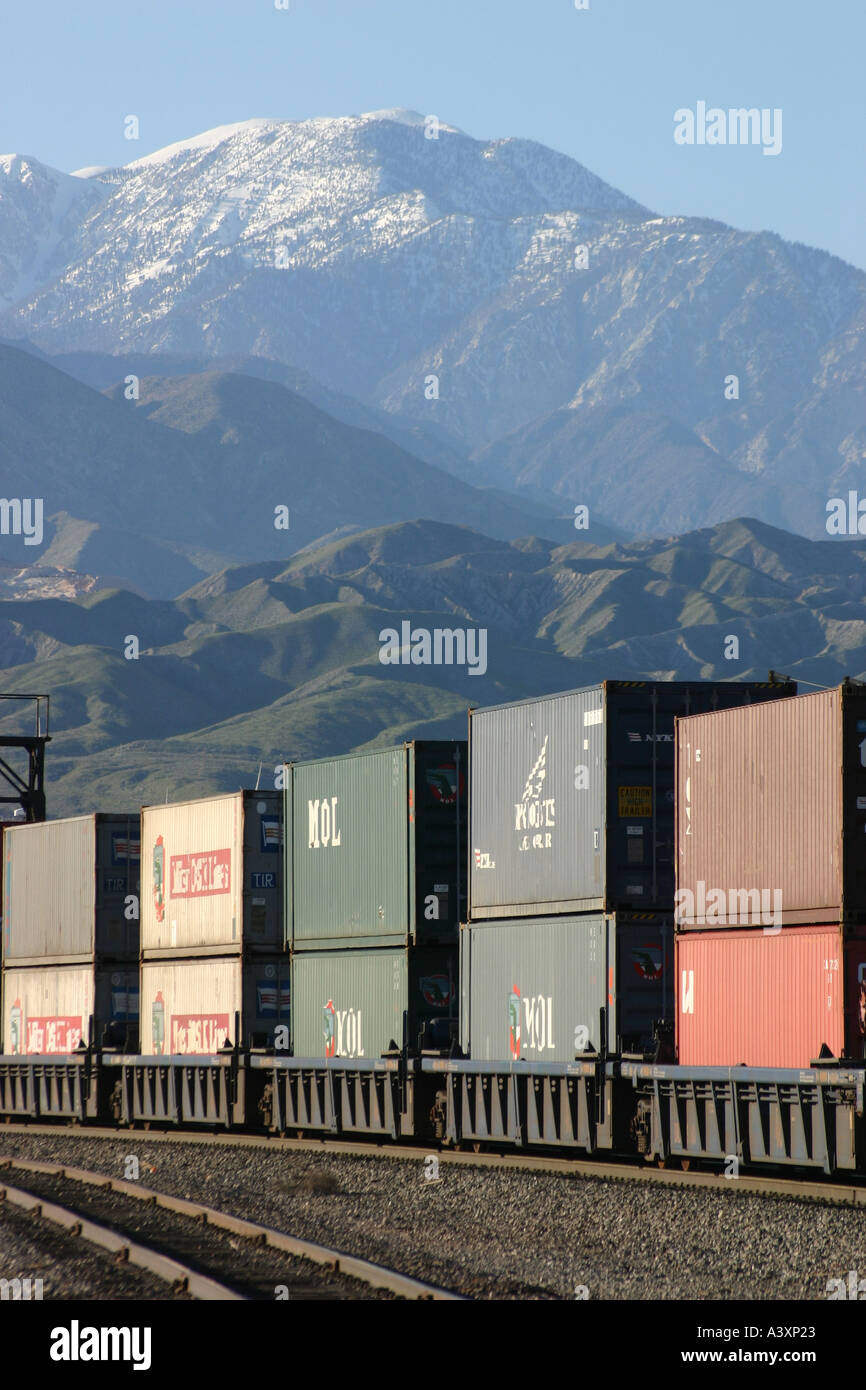 Double stack container train hi-res stock photography and images - Alamy