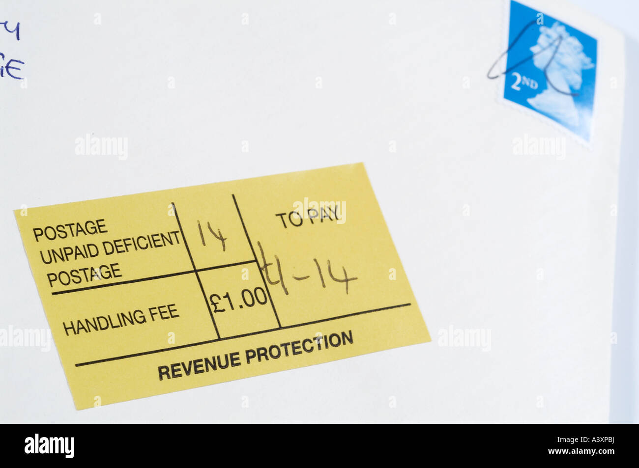 postage unpaid deficient postage Stock Photo - Alamy