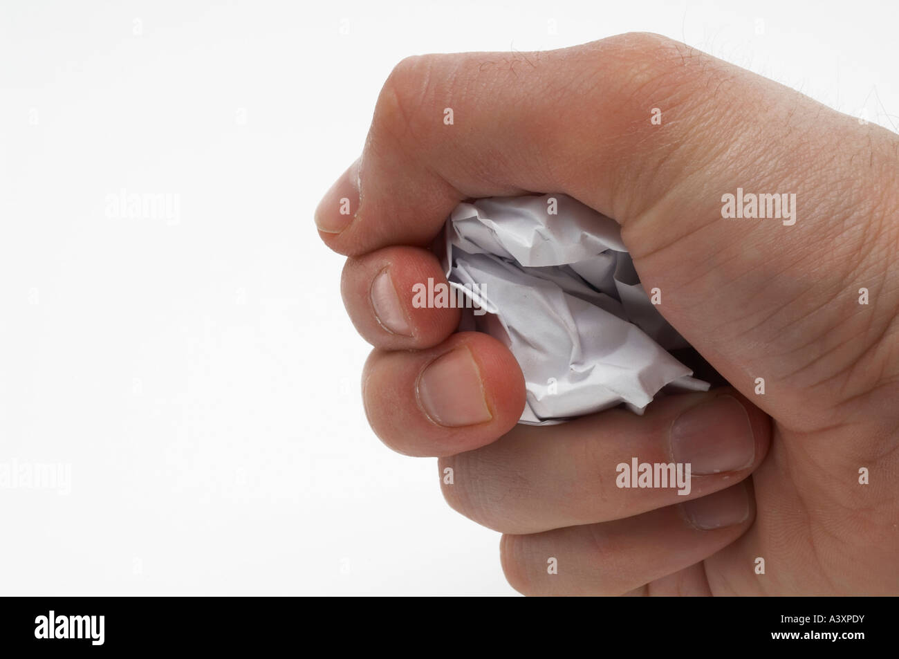 crumpled paper ball in hand Stock Photo - Alamy