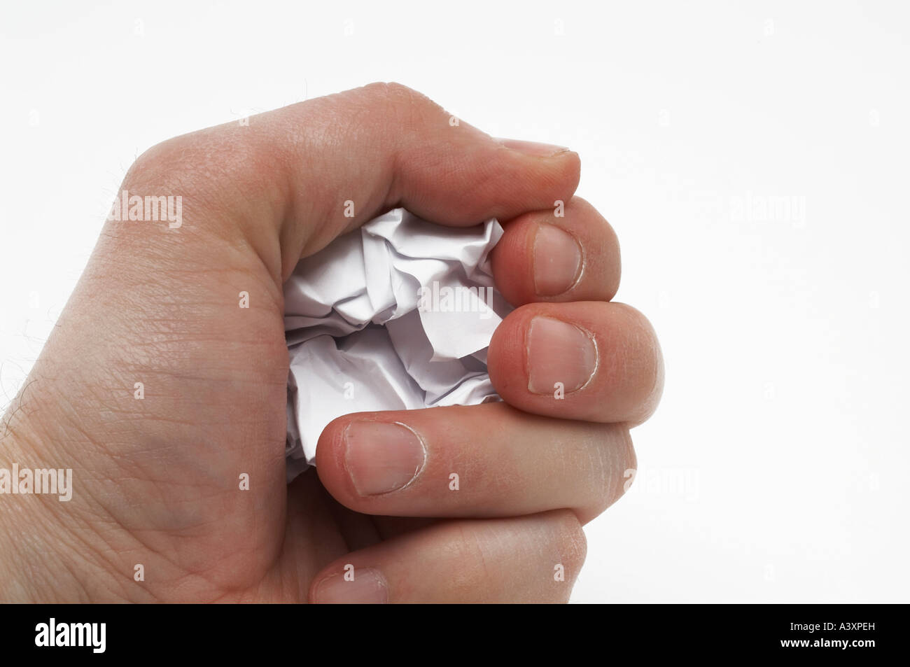 crumpled paper ball in hand Stock Photo - Alamy