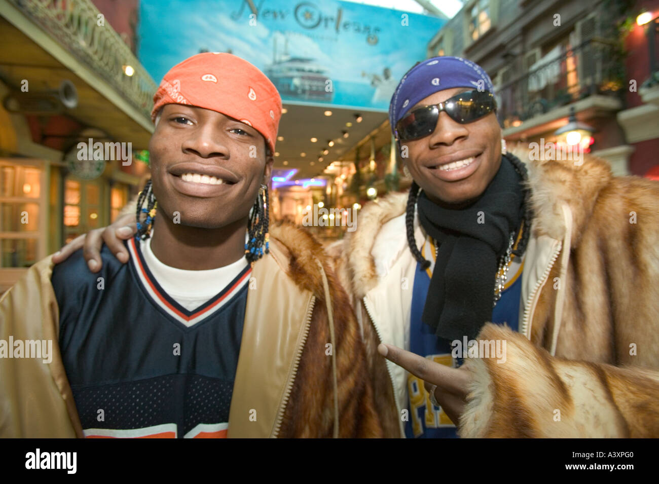 2 french dudes dressed up in their finery in the trafford Centre ...