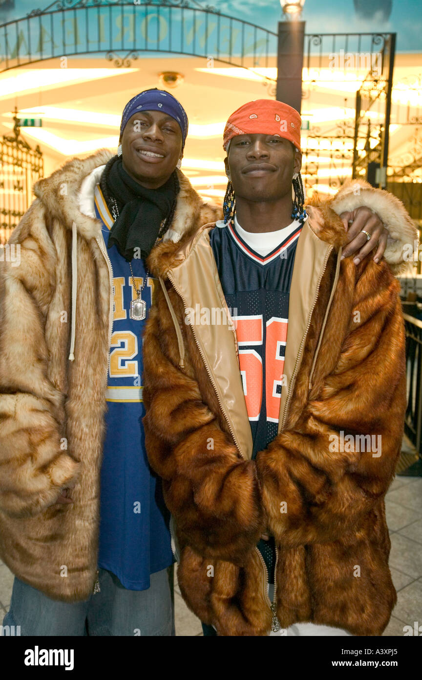 2 french dudes dressed up in their finery in the trafford Centre ...