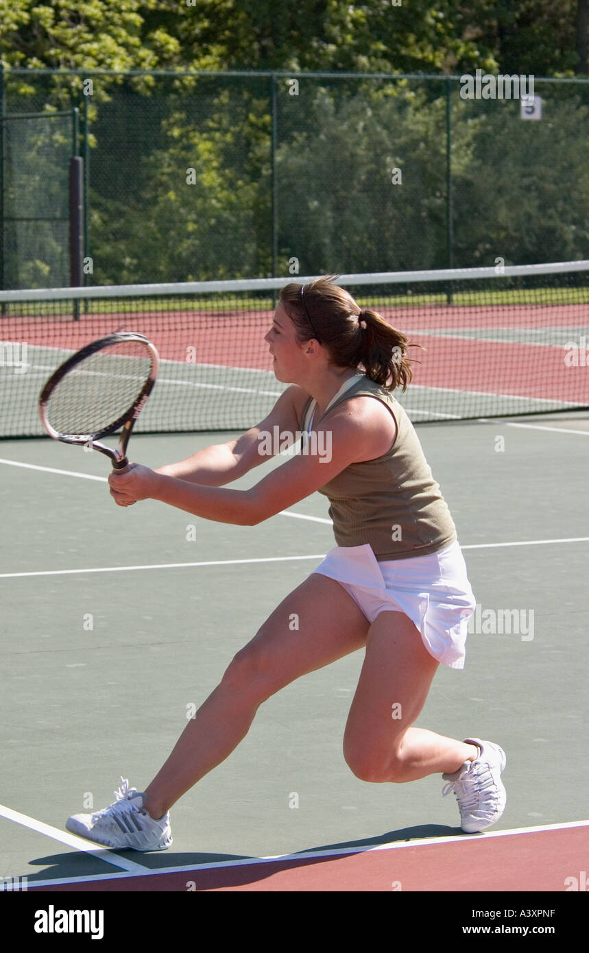 High School Girl Tennis Player Stock Photo - Alamy
