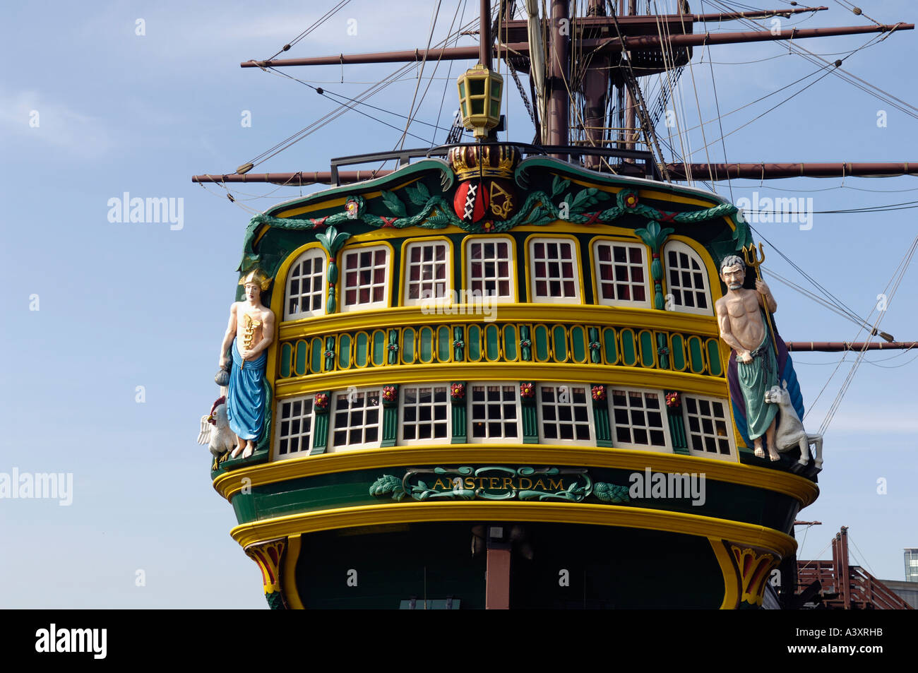 Museum-ship Amsterdam in the harbour of Amsterdam The ship is a replica ...