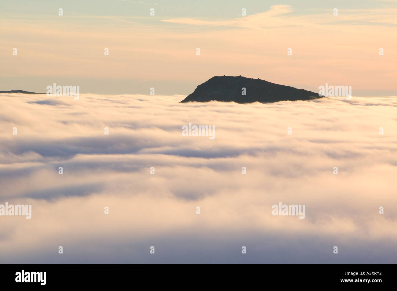 Ill Bell poking through the clouds of a temperature inversion, Lake ...