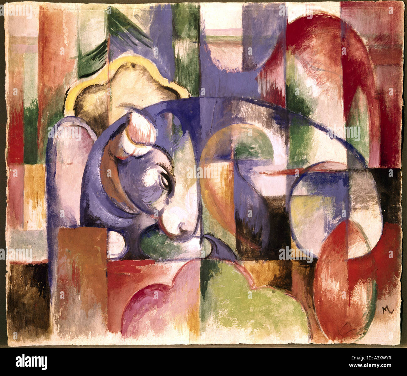 "fine arts, Marc, Franz, (1880 - 1916), painting, "Liegender Stier ...