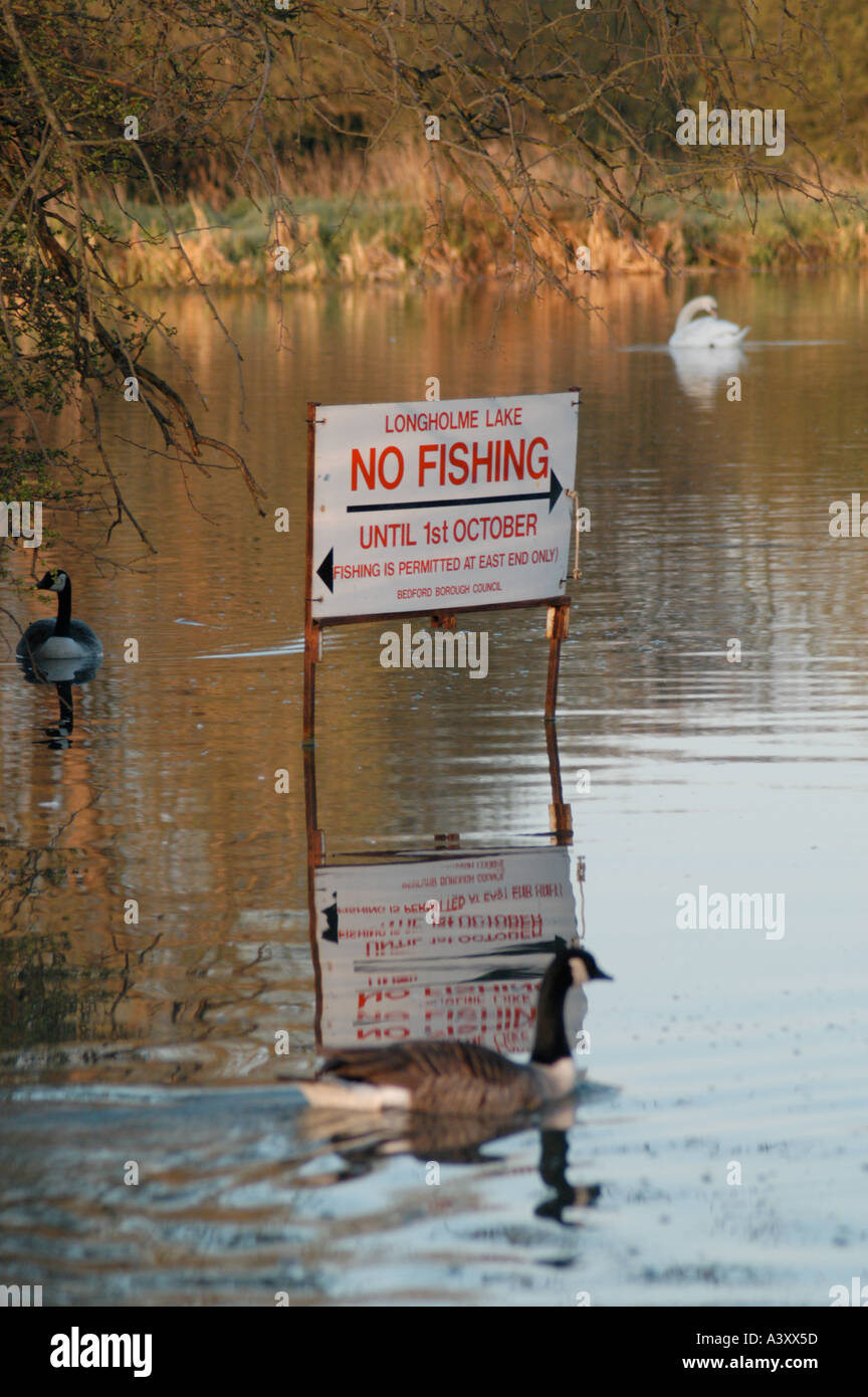 no angling sign on lake in the uk Stock Photo - Alamy