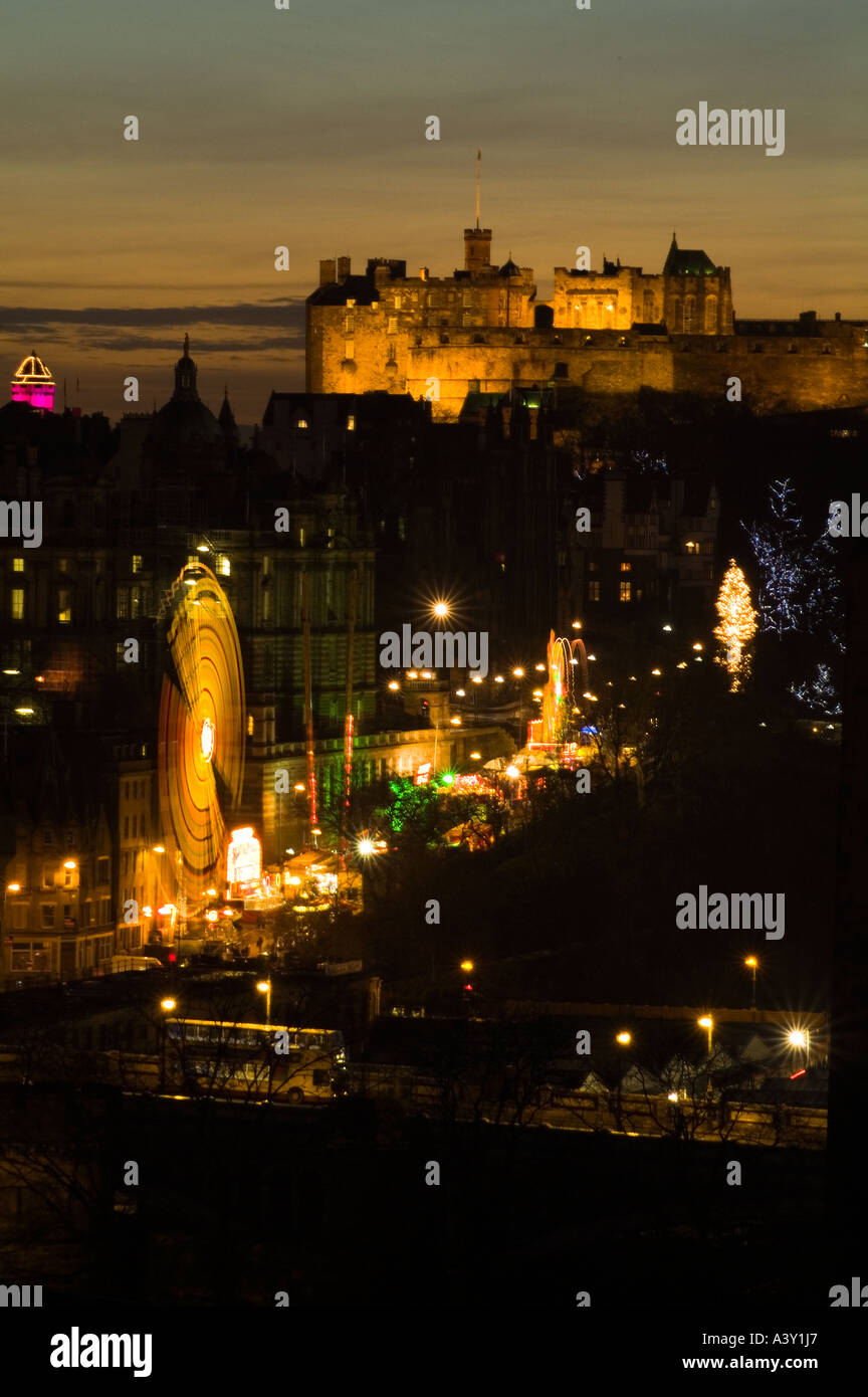 dh New Year EDINBURGH CASTLE EDINBURGH Castle at dusk sunset carnival ...