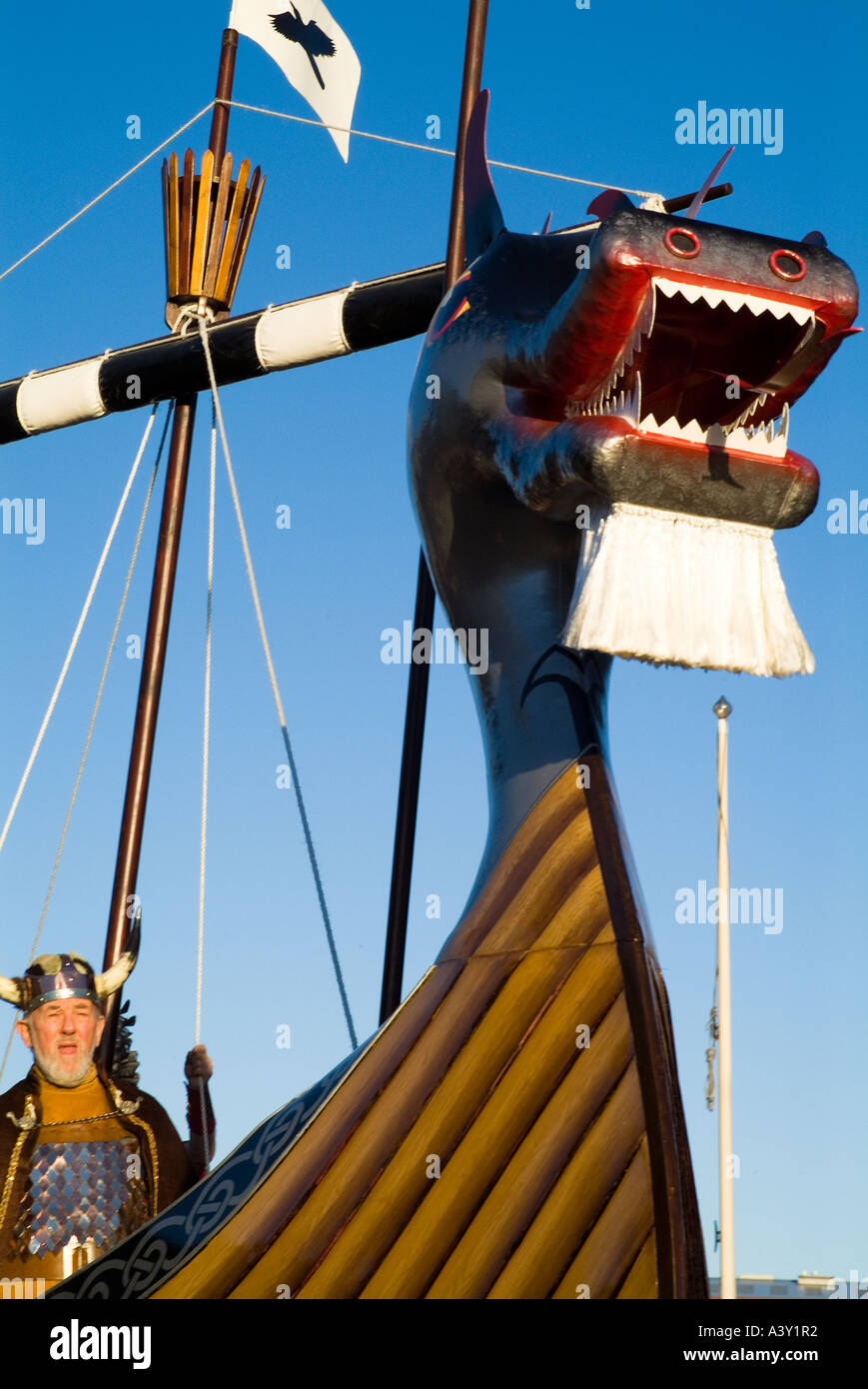 dh Up Helly Aa procession LERWICK SHETLAND Guizer Jarl Einar of ...