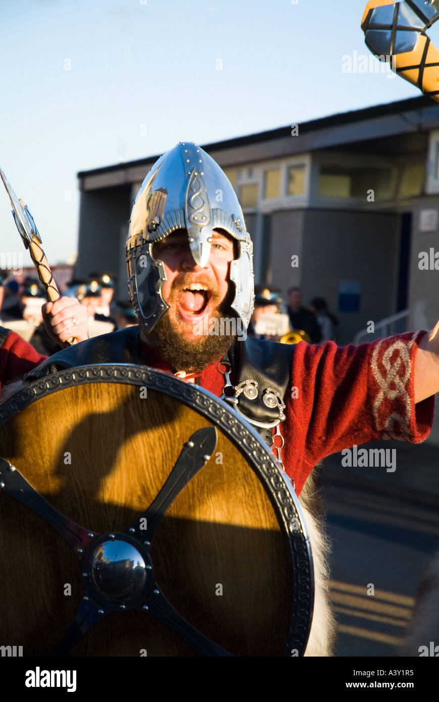 dh Up Helly Aa procession LERWICK SHETLAND Guizer Jarl Einar of ...