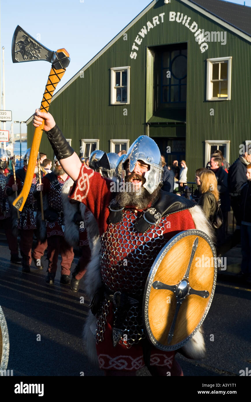 dh Up Helly Aa procession LERWICK SHETLAND Guizer Jarl Einar of ...