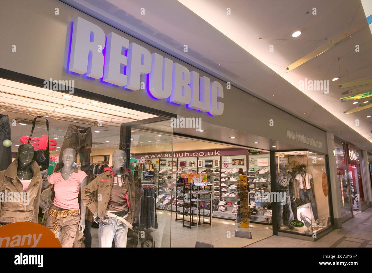 Republic shop in the Lanes Shopping Centre, Carlisle, Cumbria, UK Stock ...