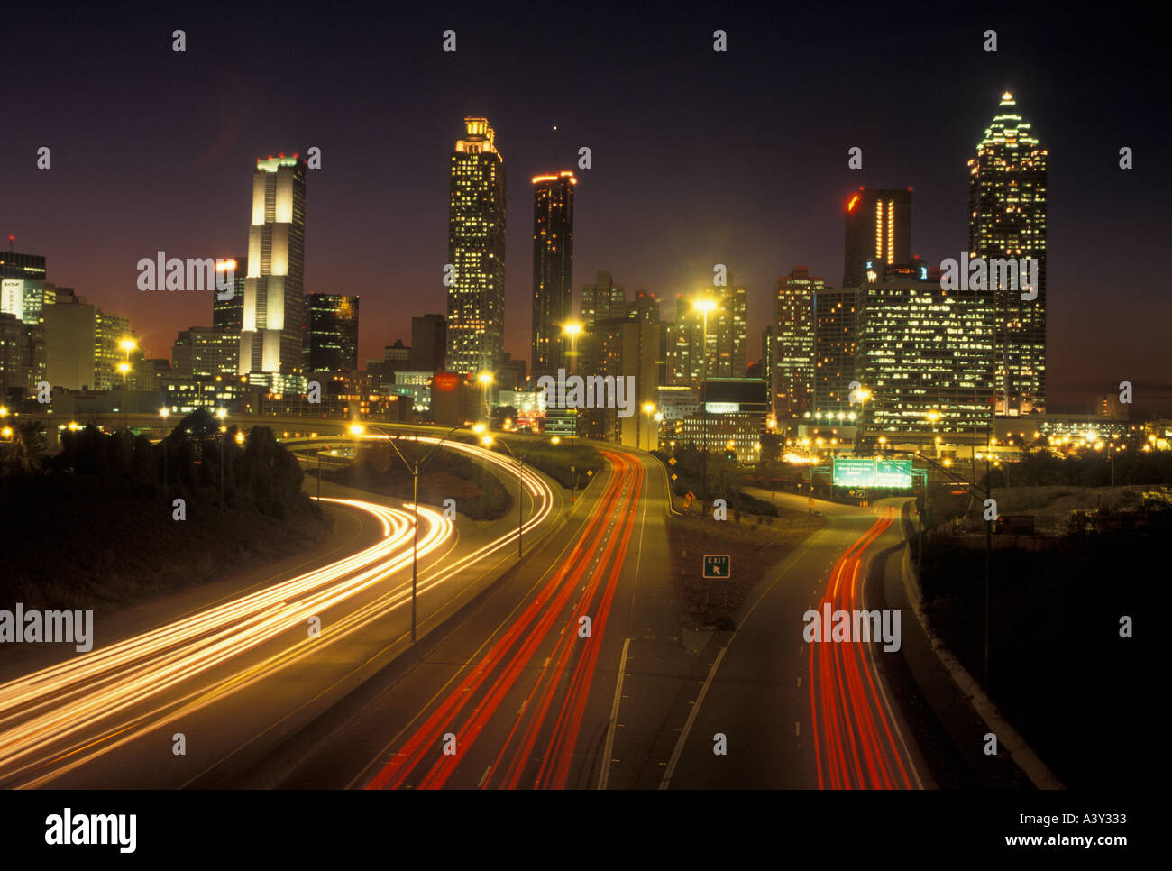 Outdoor dawn expressway at night expressway hi-res stock photography ...