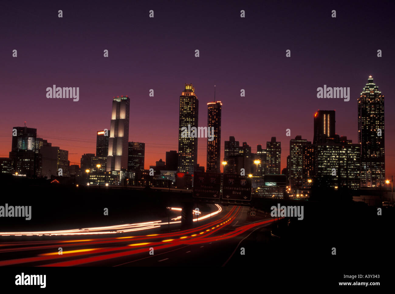 Traffic atlanta rush hour highway road city georgia hi-res stock ...