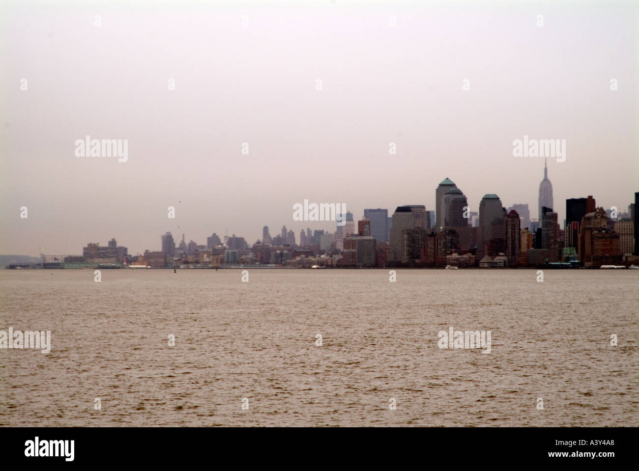 New York City skyline ferry view Stock Photo - Alamy