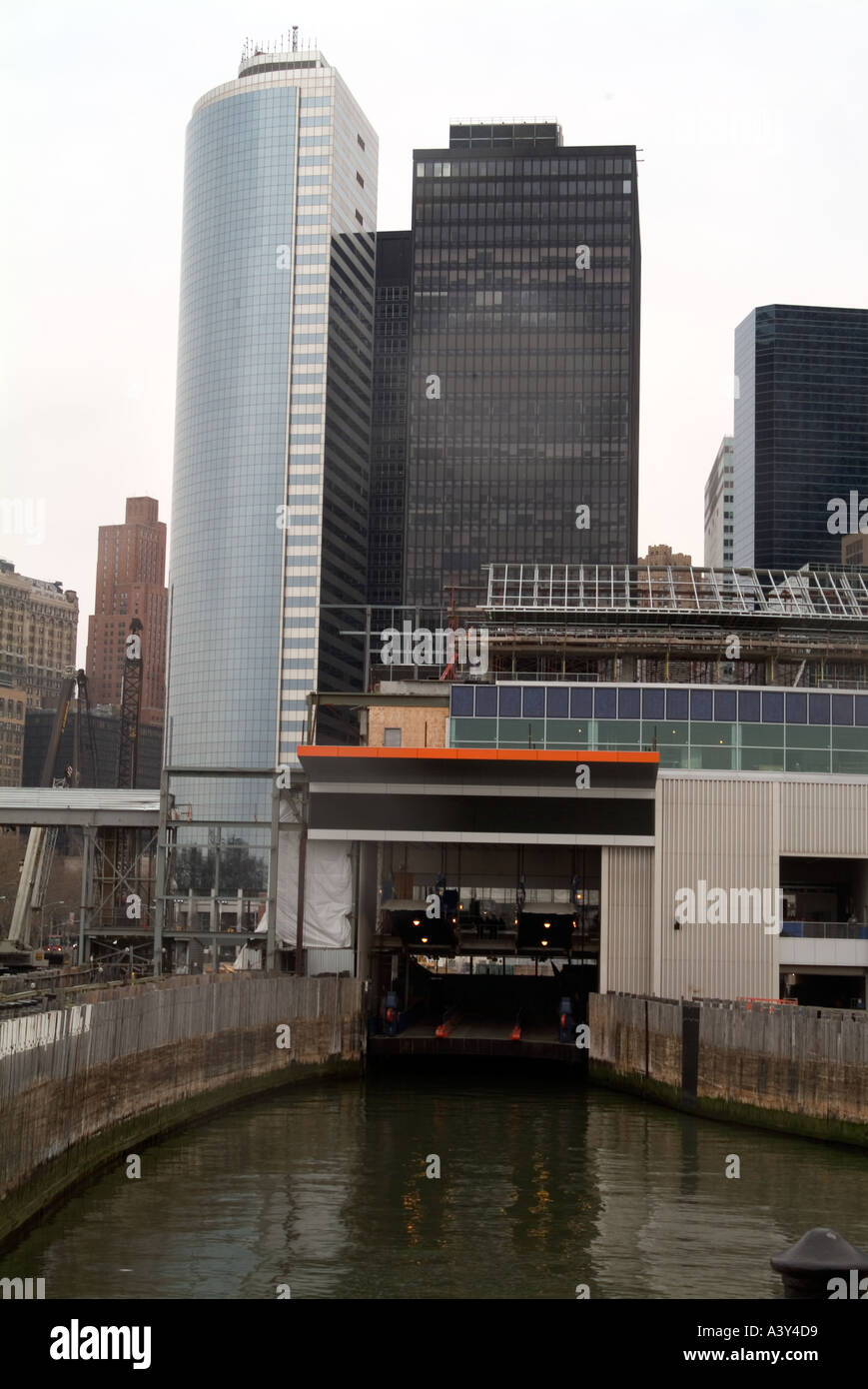 Ferry docking port front view New York City Stock Photo - Alamy
