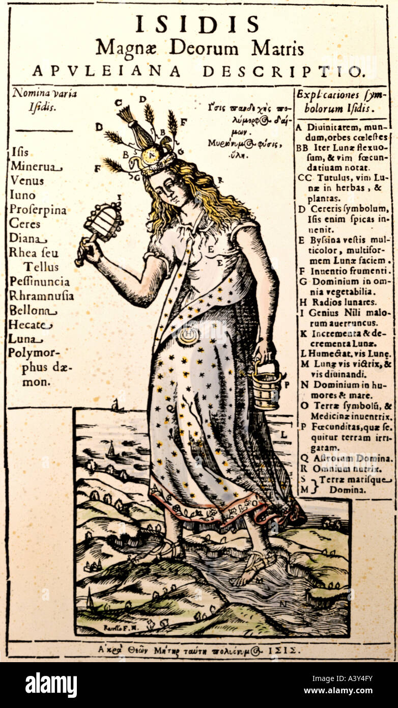 Isis, Egyptian goddess, mother goddess, protective goddess, wading ...